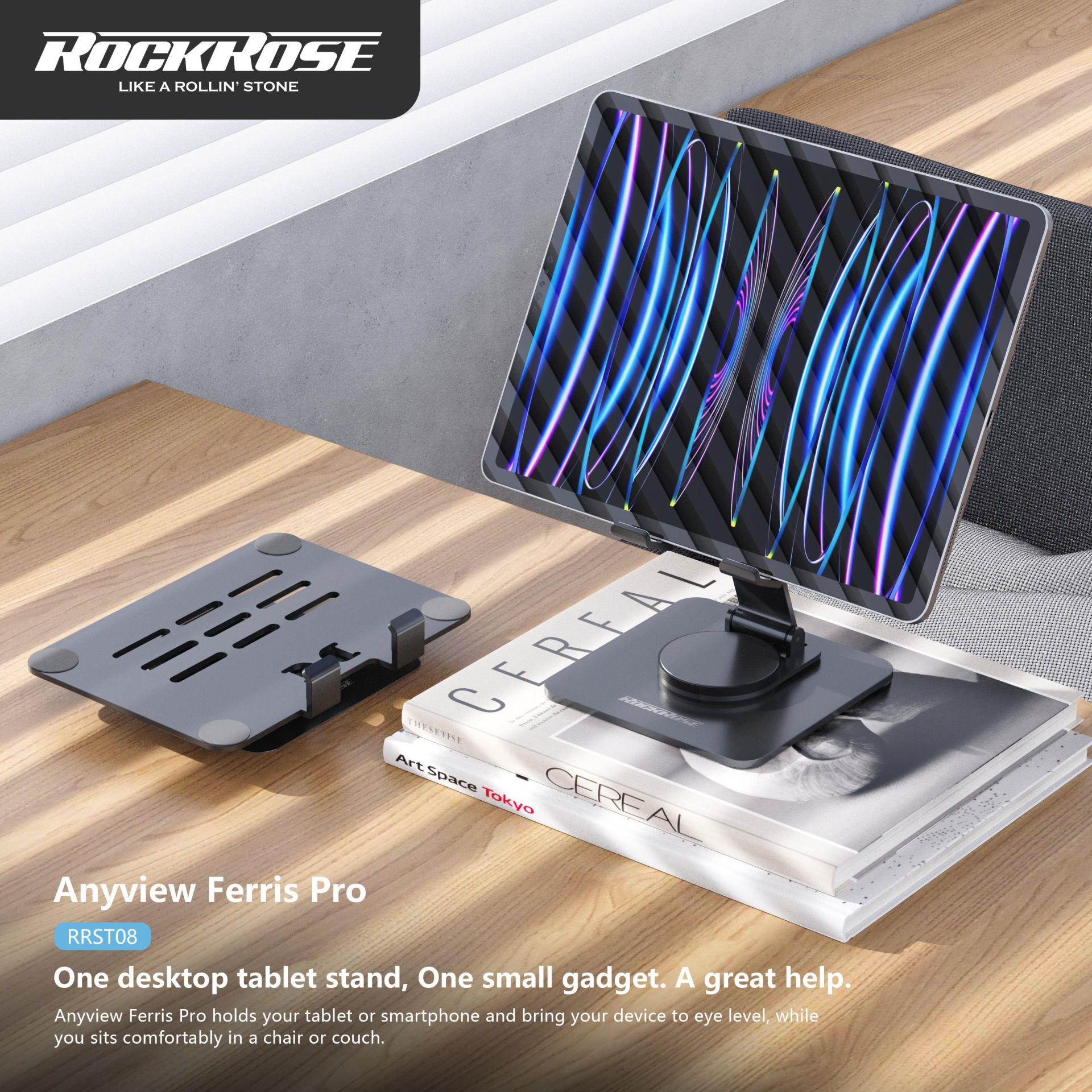 RockRose Anyview Ferris Pro 360° Rotatable and Foldable Desktop Tablet ...