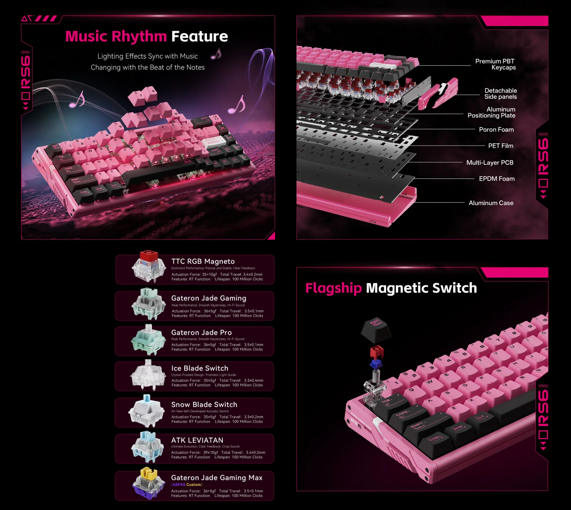 Buy the ATK RS6 Ultra Aluminum Hall Effect Gaming Keyboard - White ...