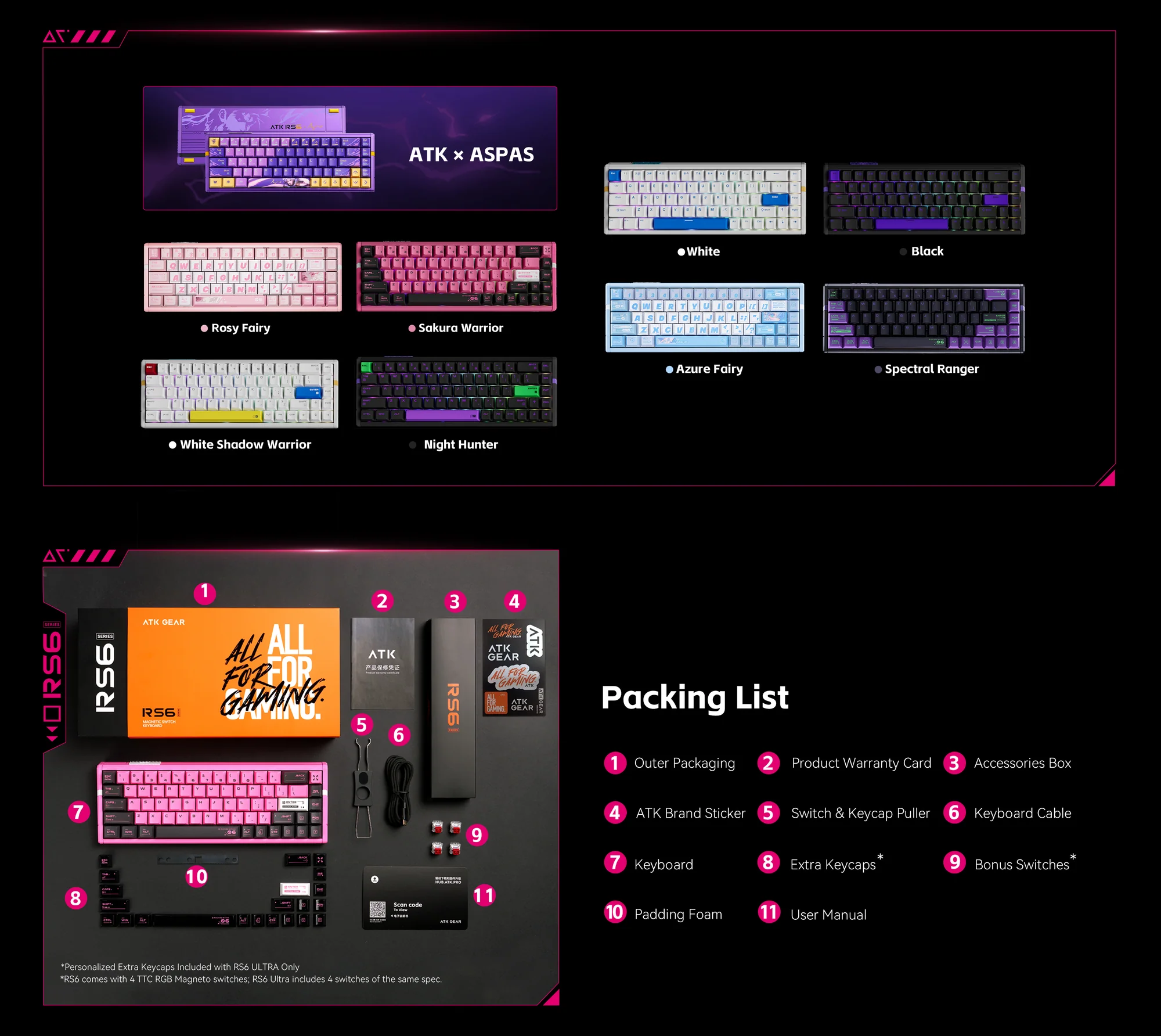 Buy the ATK RS6 Ultra Aluminum Hall Effect Gaming Keyboard - White ...