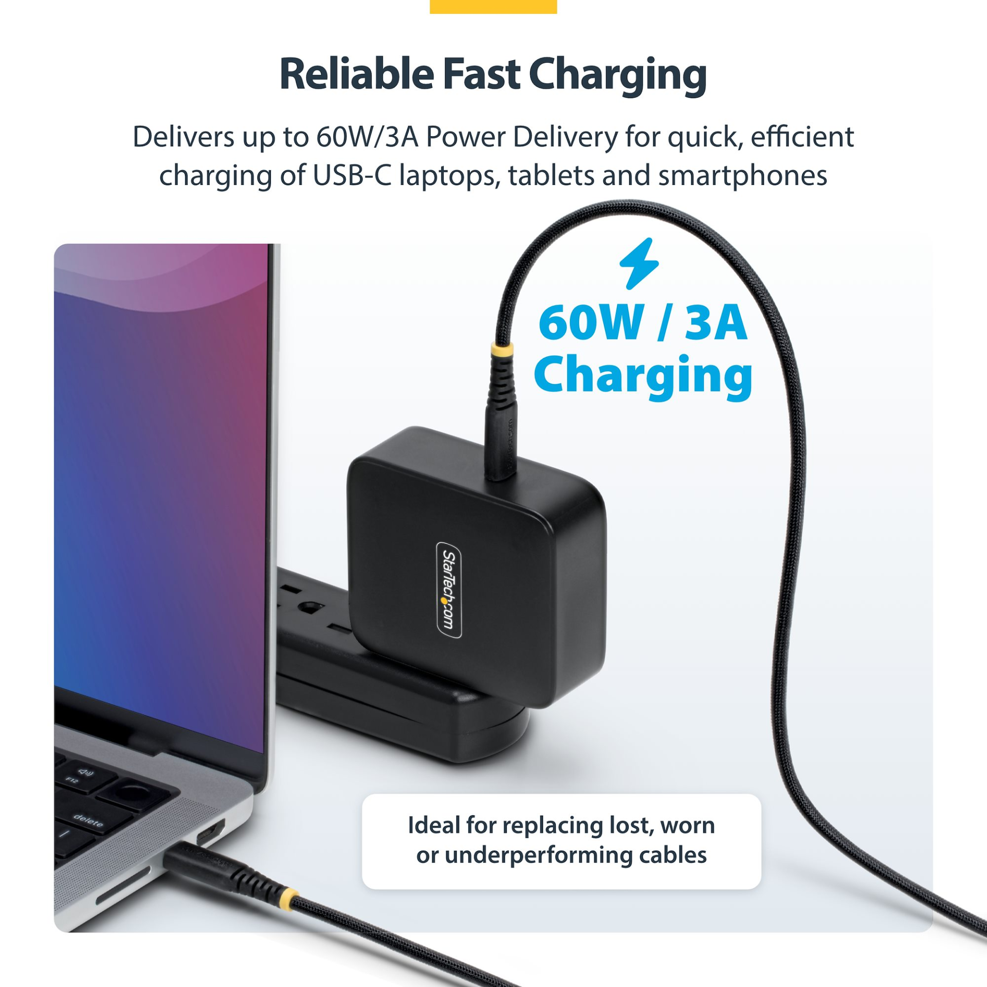 Buy the StarTech.com USB2CC1MNCBR 1m (3.3ft) Braided USB-C Charging ...