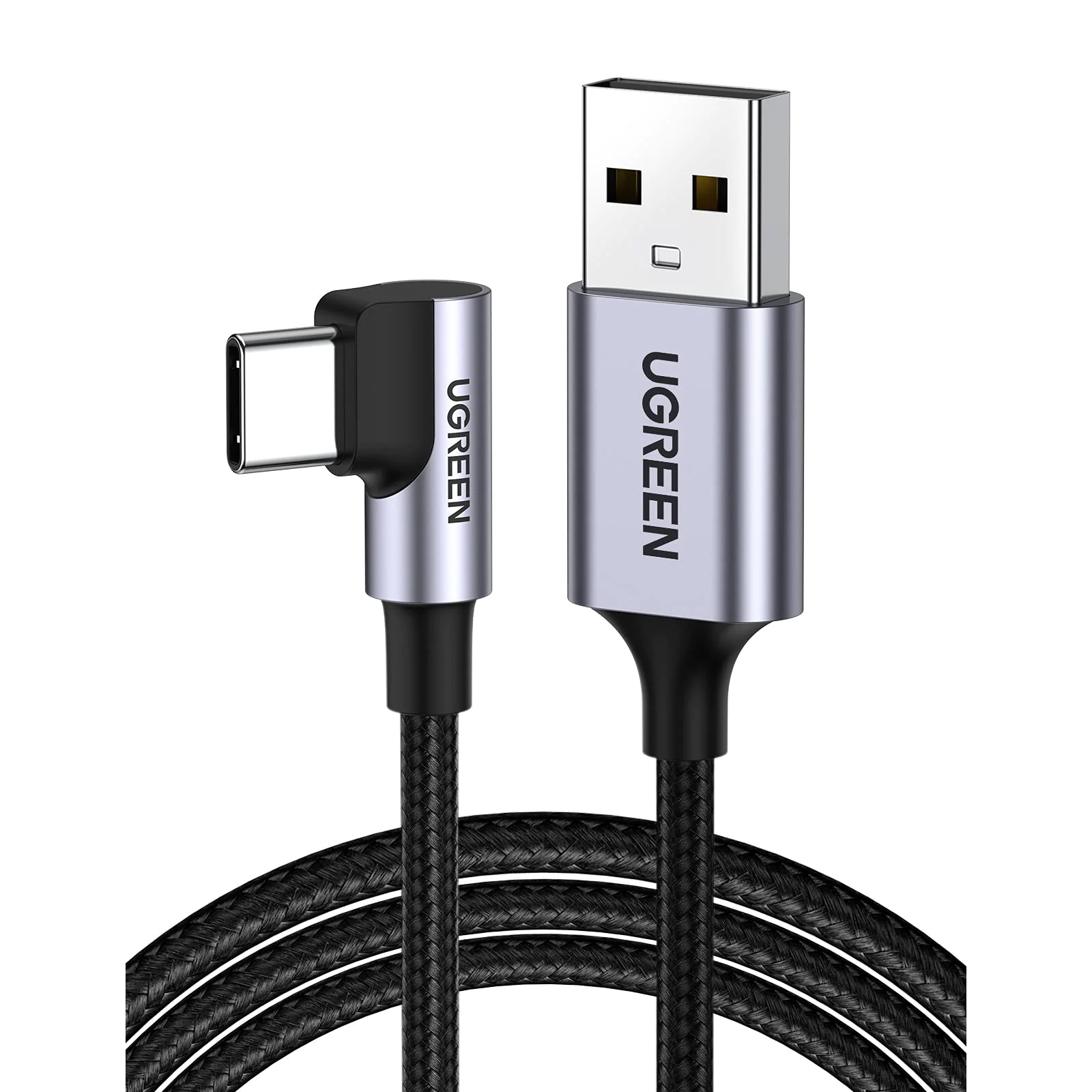 Buy the UGREEN 3A - USB 2.0 USB-C to USB-A Cable - Angled 90 Degree ...
