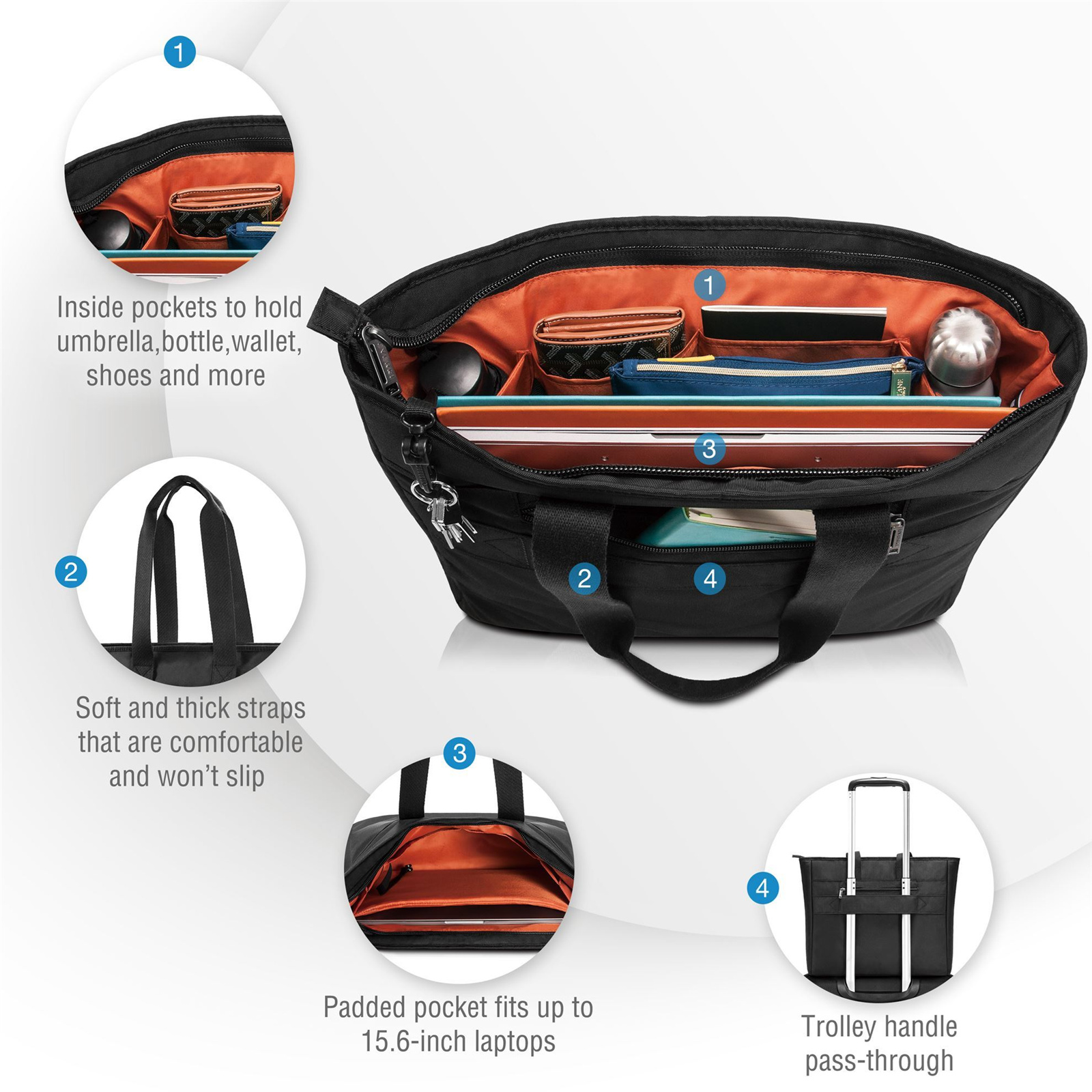 Buy the Everki EKB418 Business Slim Tote Bag for 15.6" Laptops - Black ...