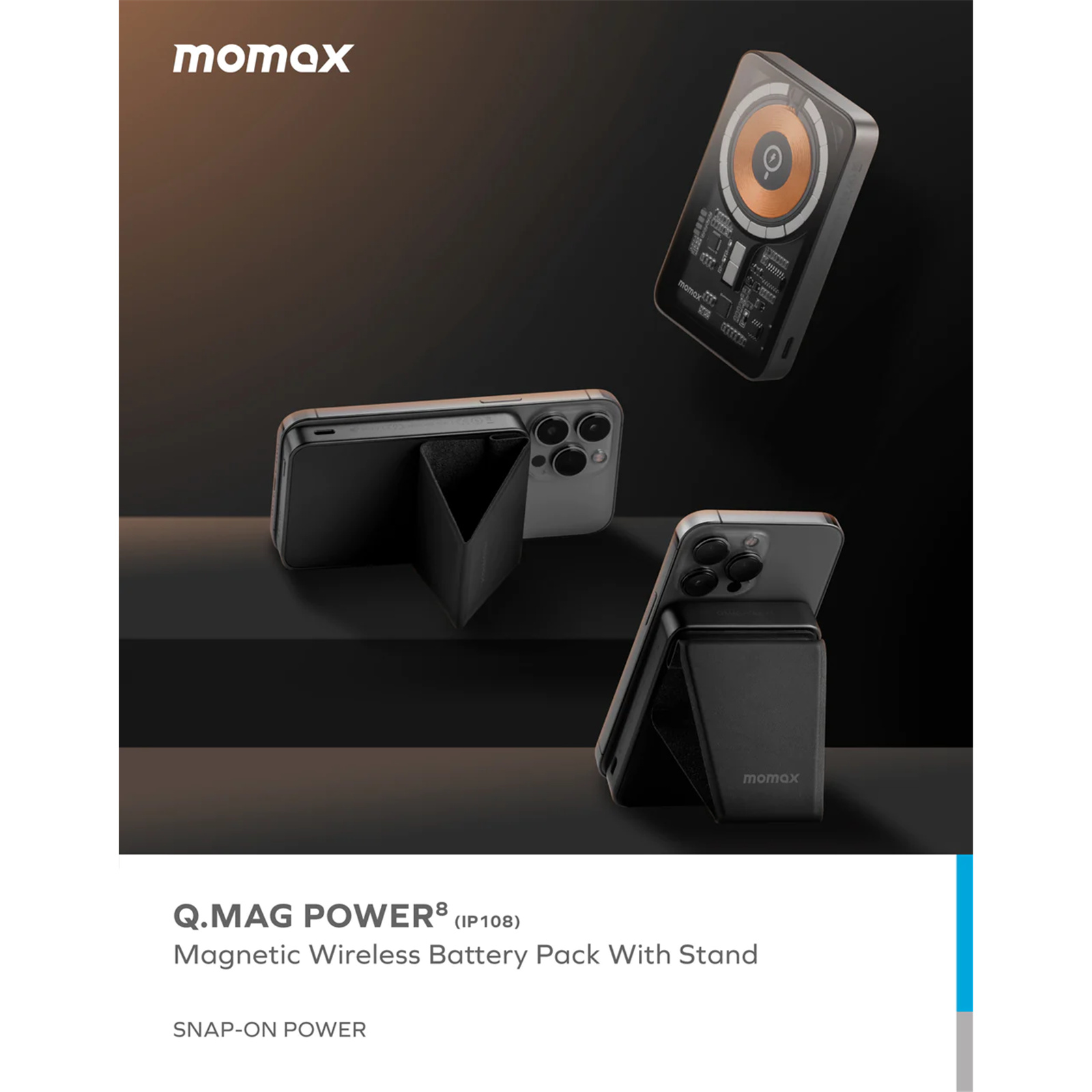 Buy the Momax 5000mAh Magnetic Wireless Charging Power Bank with Stand ...