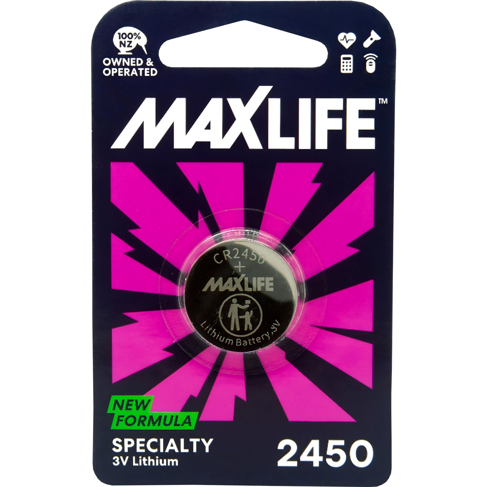 Buy the Maxlife BAT2450 CR2450 Lithium Button Cell Battery. 1Pk ...