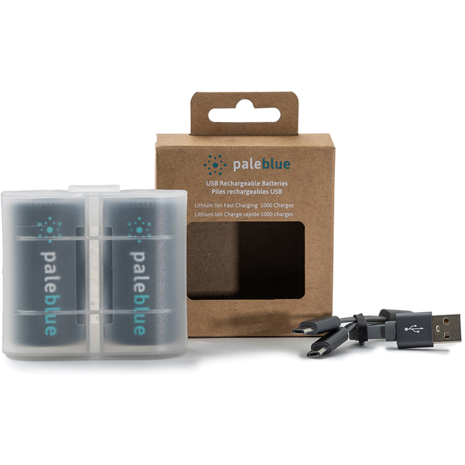 Buy the Pale Blue Smart USB Rechargeable D Batteries 2 Pack - 2x ...