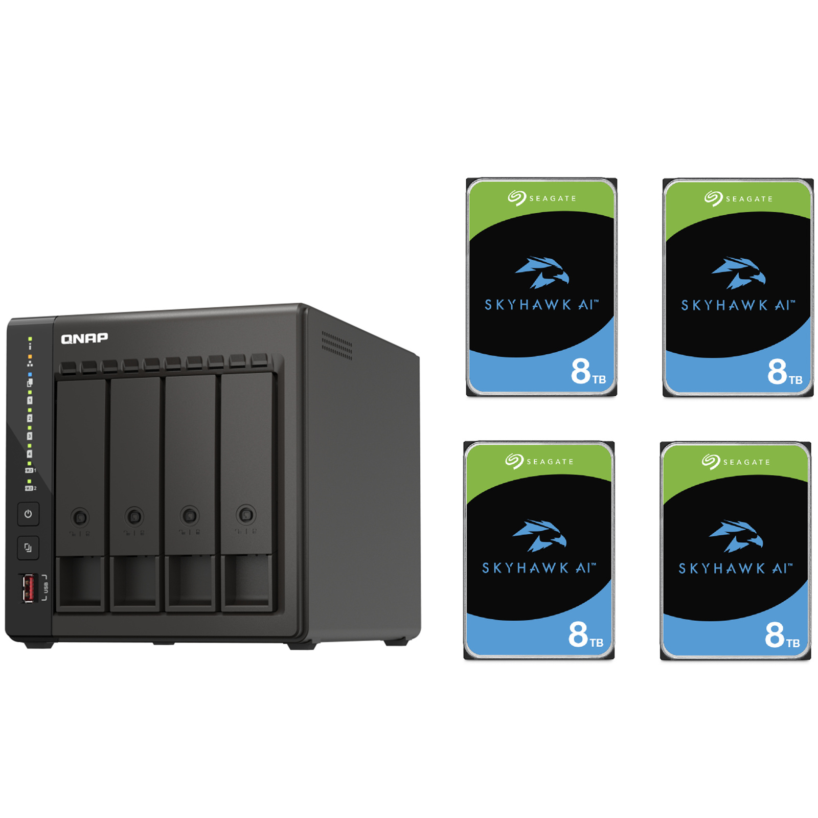 Buy the QNAP QVP-41C NVR with 4x 8TB Surveillance HDD Bundle ...