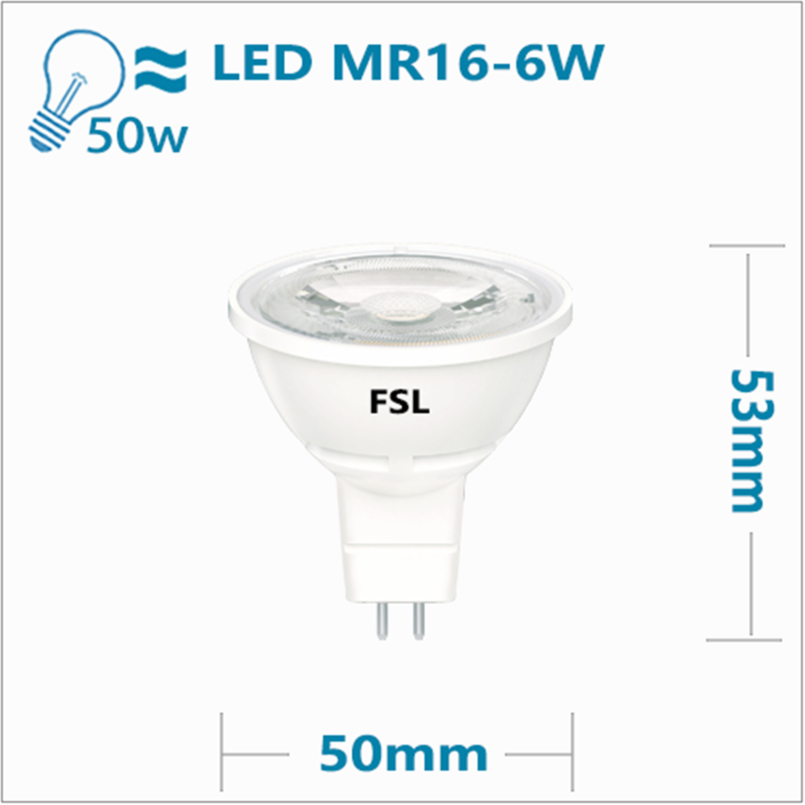 Buy the FSL LED Bulb MR16-6W - GU5.3 - Warm White 3000K - 500lm - Non ...