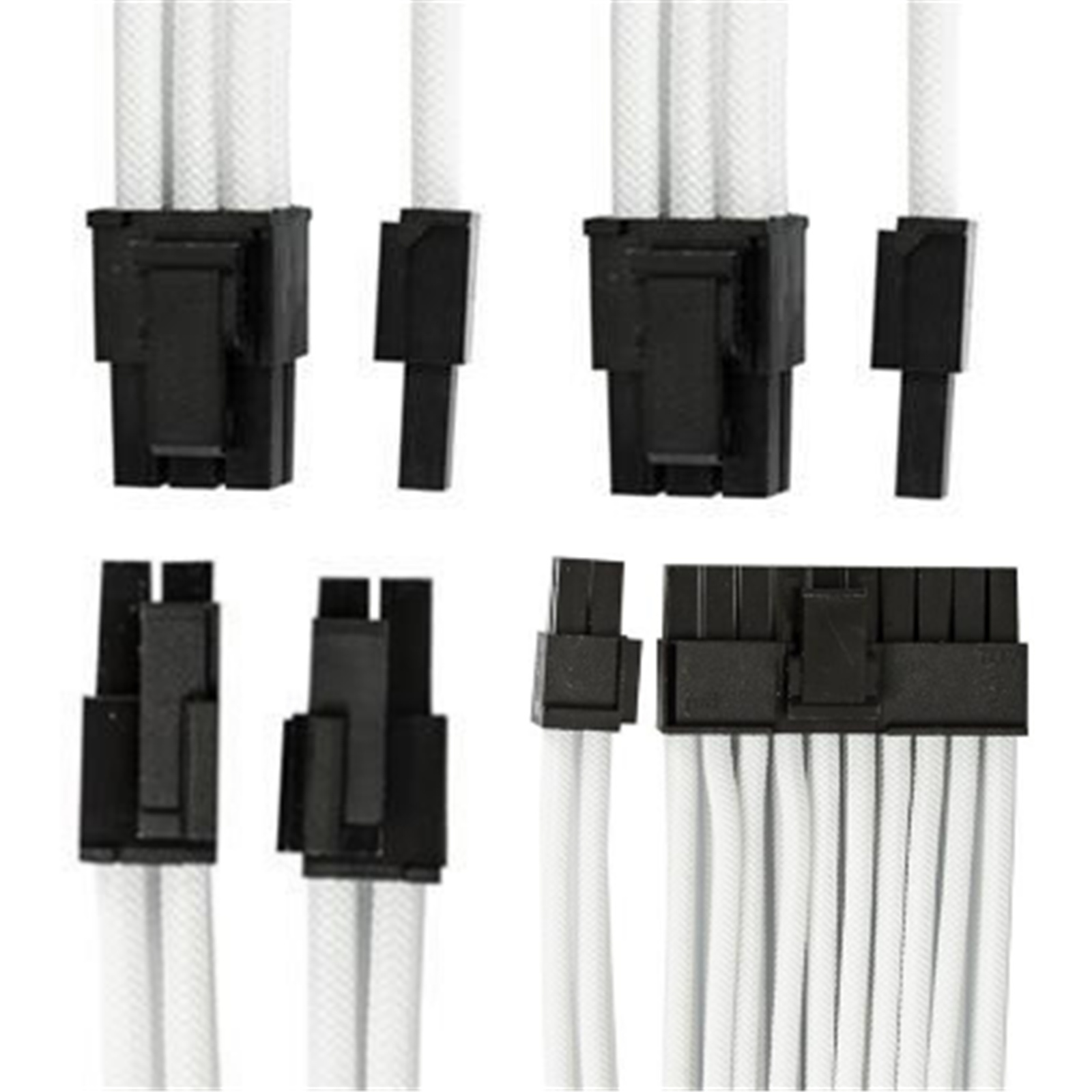 Buy the GGPC Gaming PC Braided Cable Kit Pack, (White, 40cm), Set of 5 ...