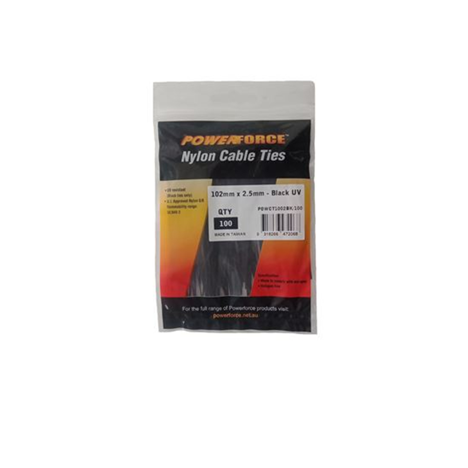 Buy the Powerforce POWCT1002BK-100 UV Resistant - Nylon 6/6 Cable Tie ...
