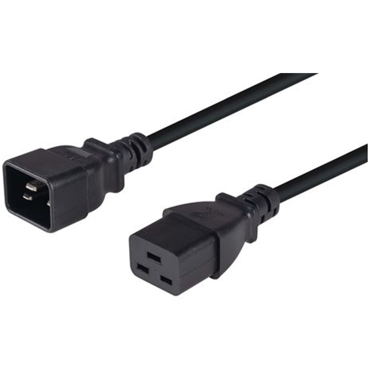 Buy the RackPower CM2CC500 16A C20 to C19 Cable - 5m - Black 1.5mm2 ...