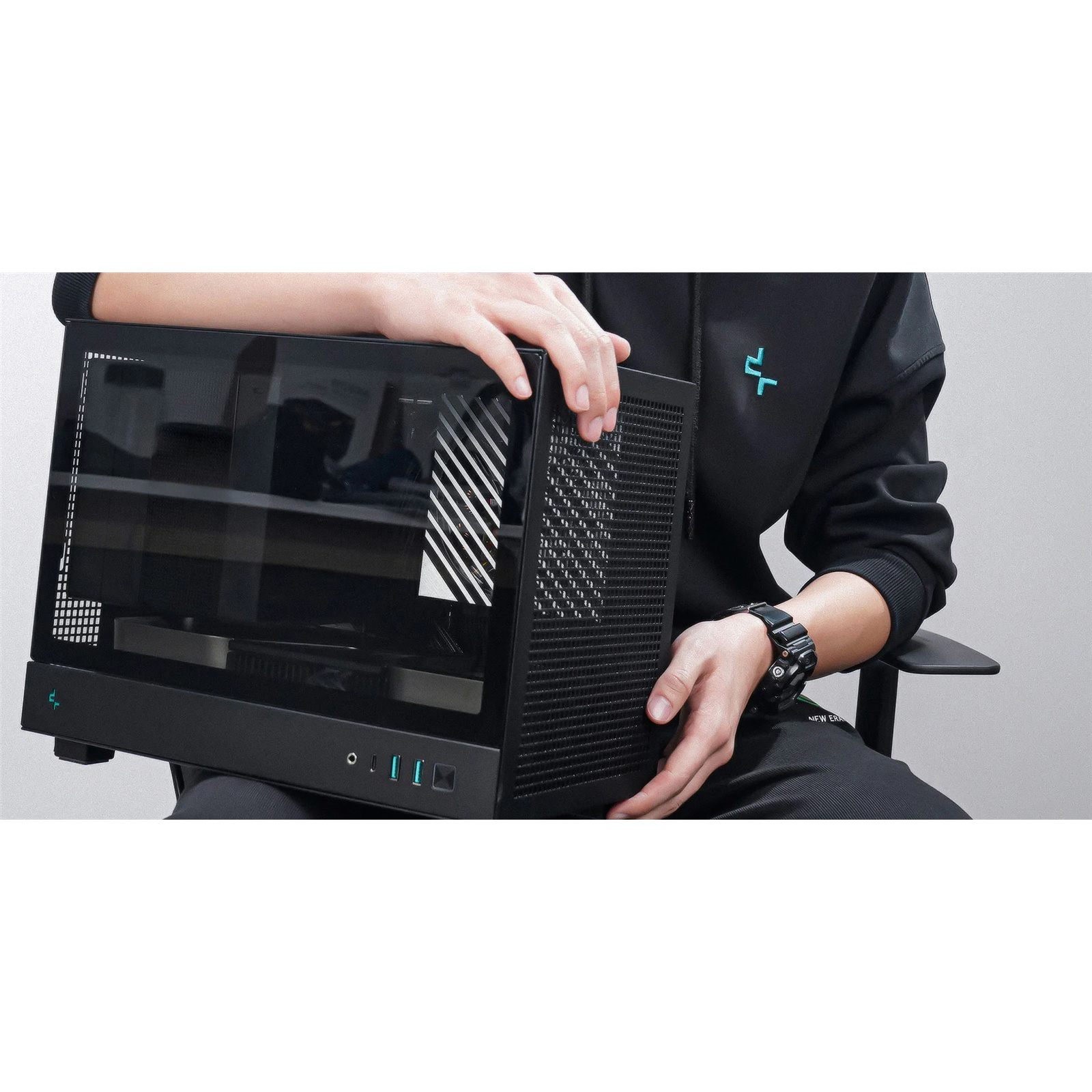 Buy the DEEPCOOL CH160 ITX case Black CPU Cooler Support Upto 172mm ...