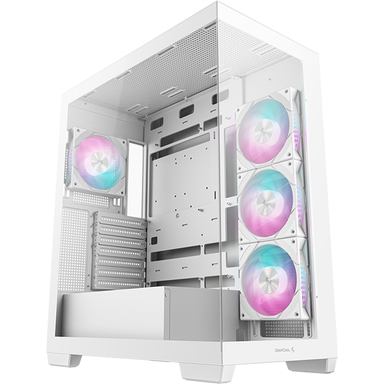 Buy the DEEPCOOL CG580 White ATX Mid Tower Tempered Glass, with 4x ...