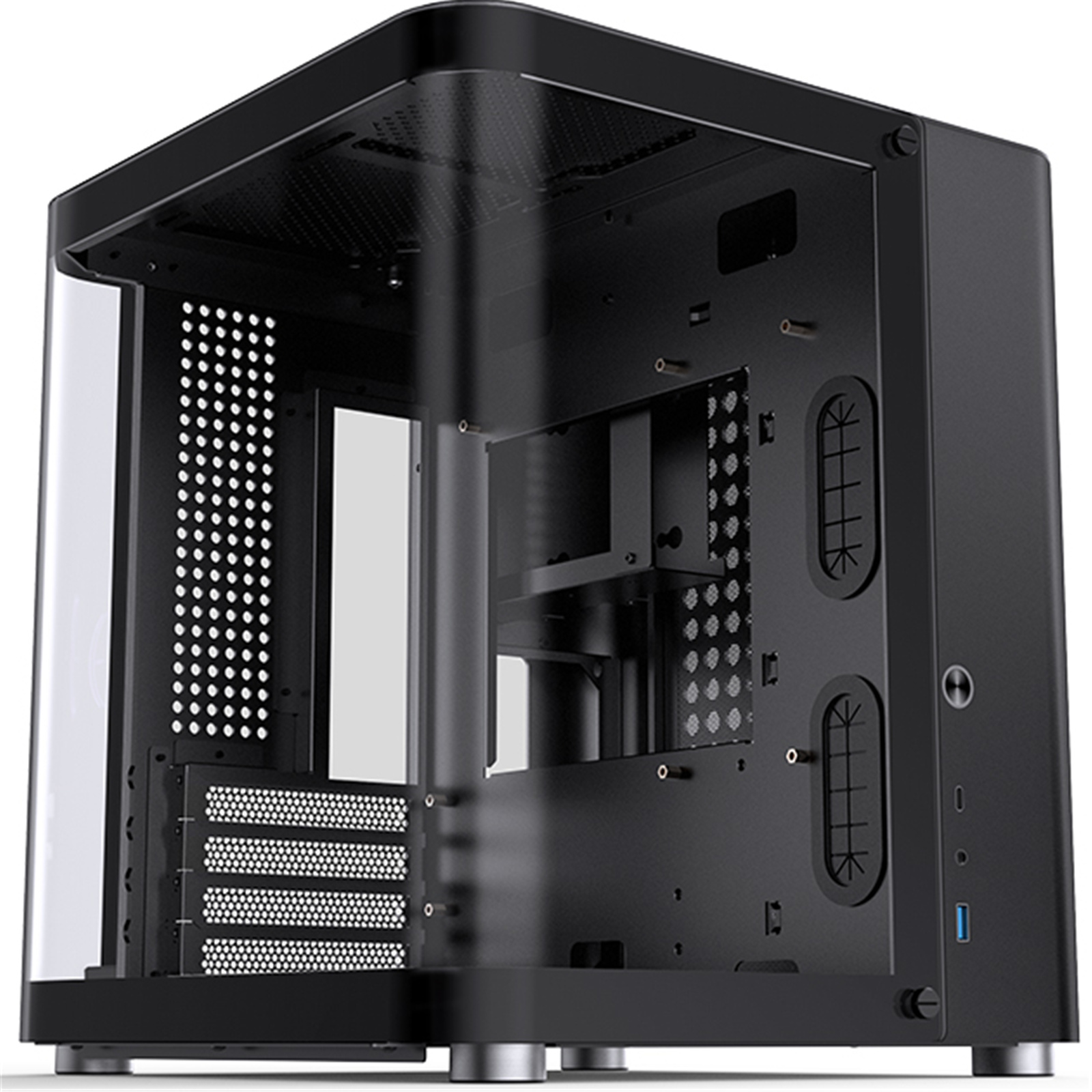 Buy the Jonsbo TK-1 Black mATX Mini Tower Gaming Case, Bi-Bent Surround View... ( TK-1 Black ...