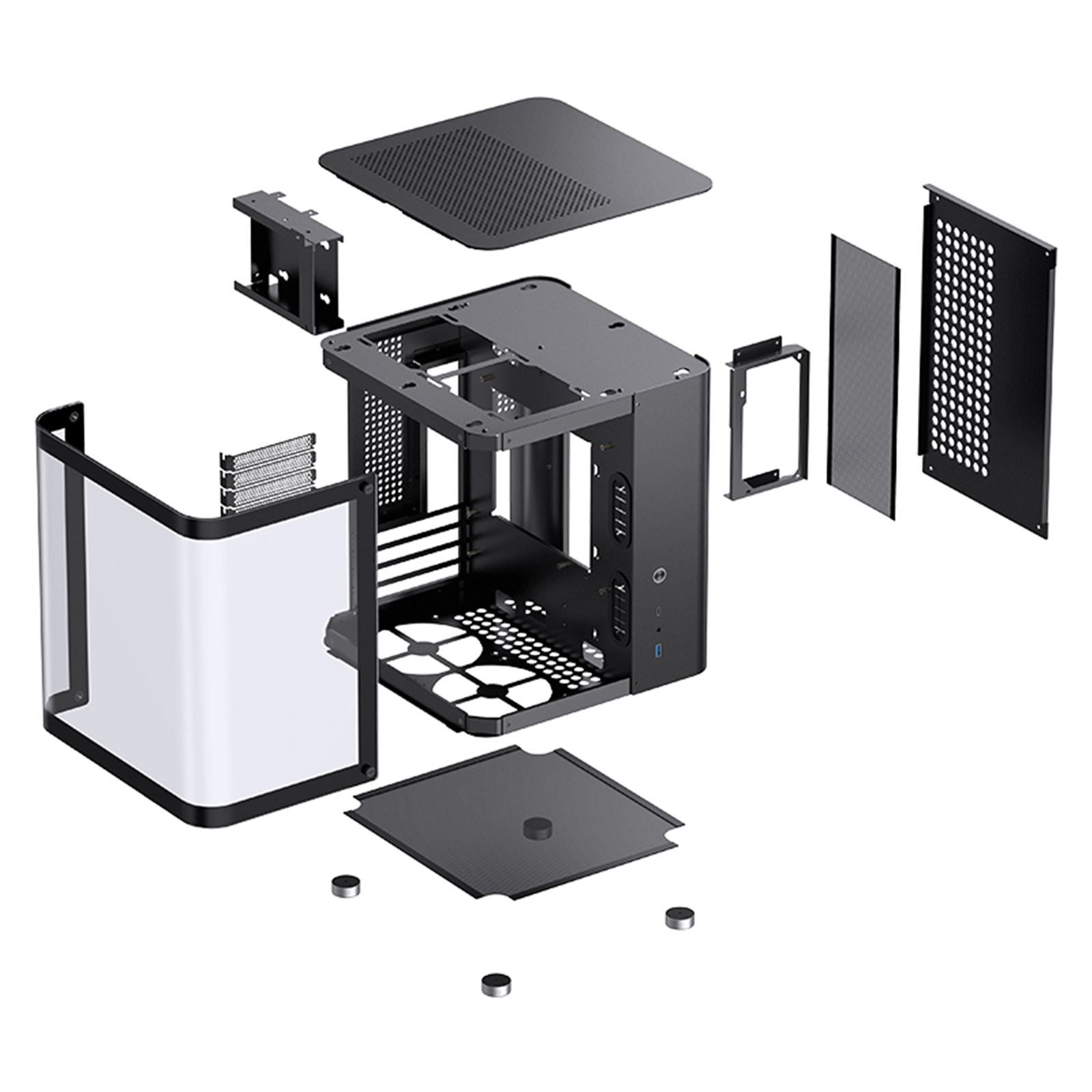 Buy the Jonsbo TK-1 Black mATX Mini Tower Gaming Case, Bi-Bent Surround View... ( TK-1 Black ...