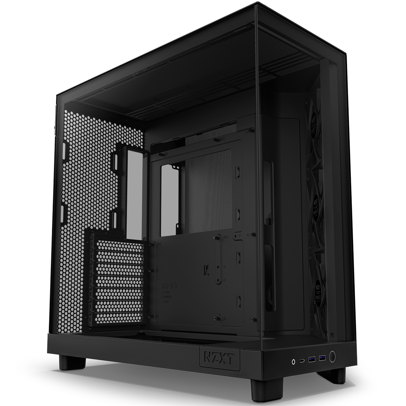Buy the NZXT H6 Flow Black ATX MidTower Gaming Case Tempered Glass ...