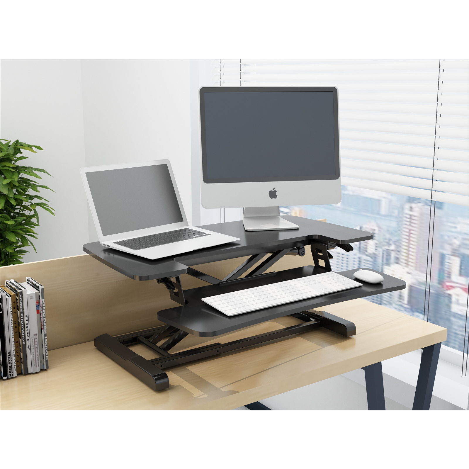 Buy the FlexiSpot Eco Ergonomic Deskalator Workstation - Black - Work ...