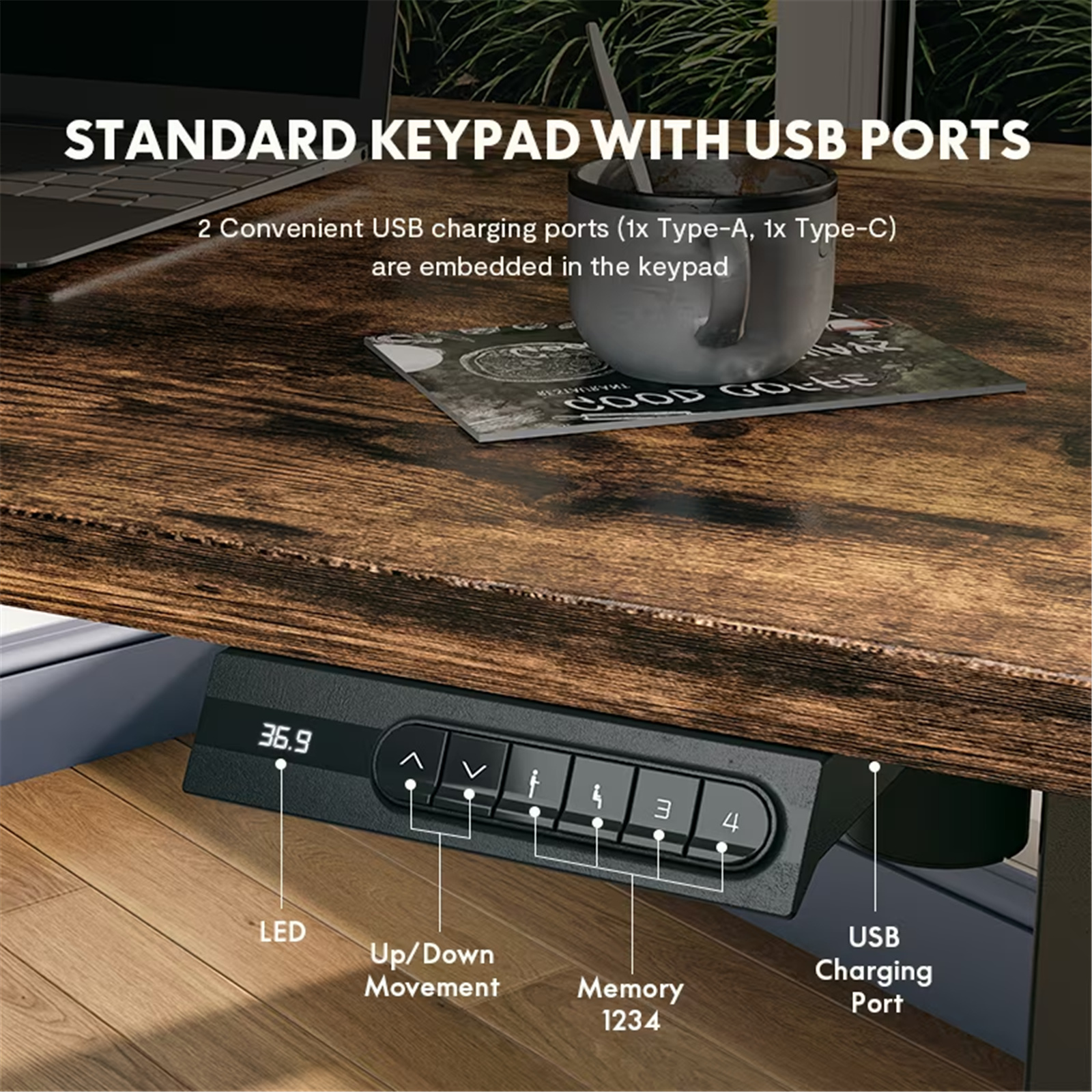 Buy the FlexiSpot E2 Pro Essential Standing Desk - 1200x600mm - Honey ...