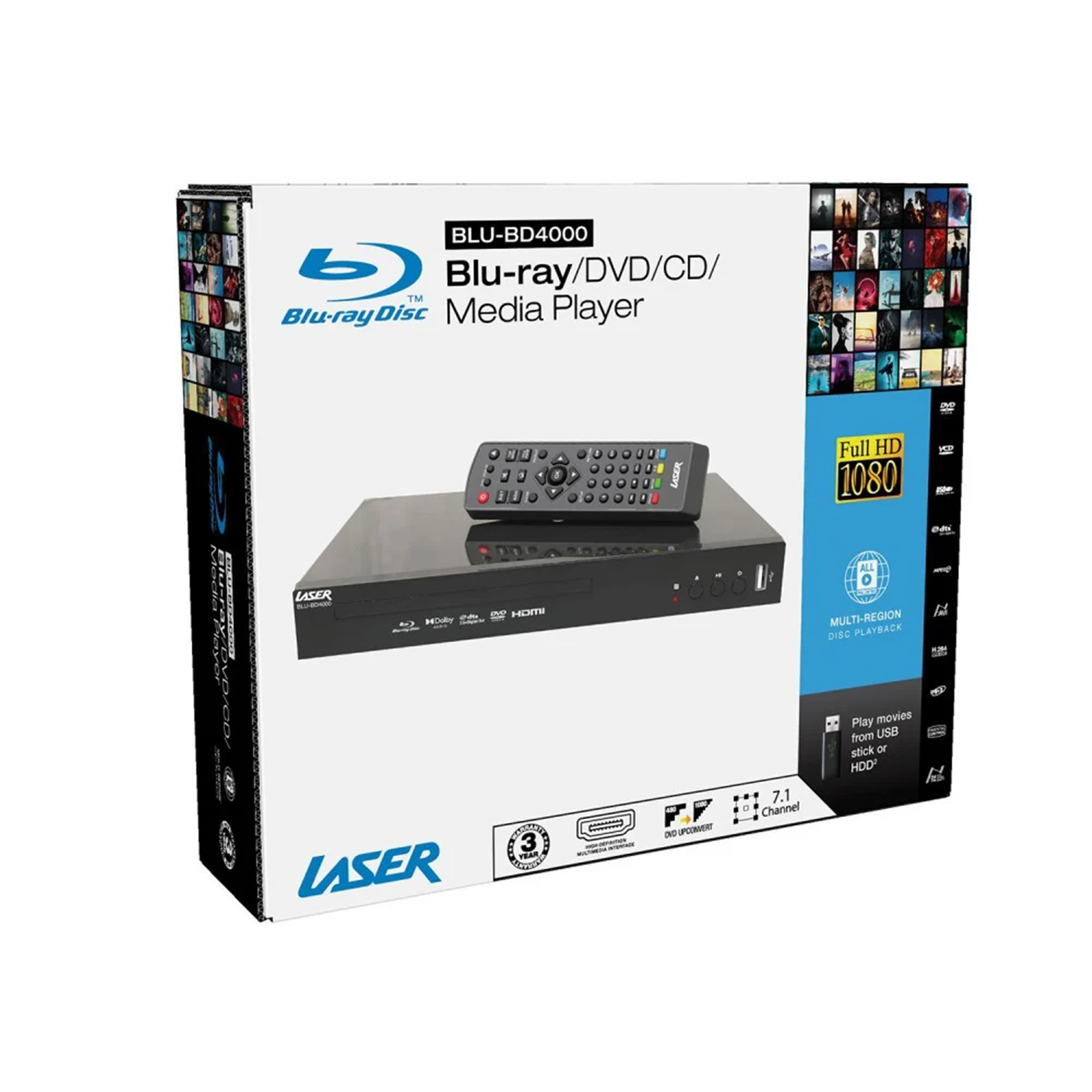 Buy the Laser BLU-BD4000 Blu-Ray Player with Multi Region HDMI Digital ...