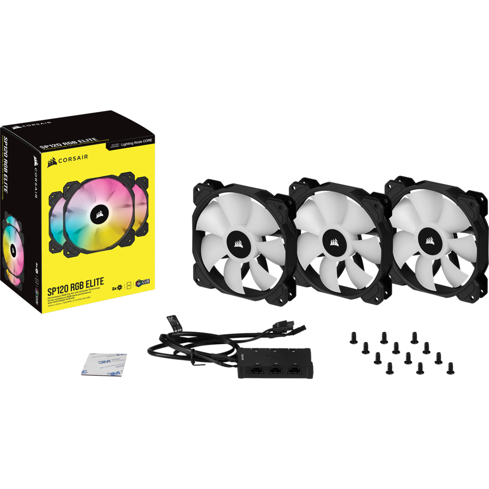Buy the Corsair SP Series SP120 RGB ELITE 120mm RGB LED Fan with ...