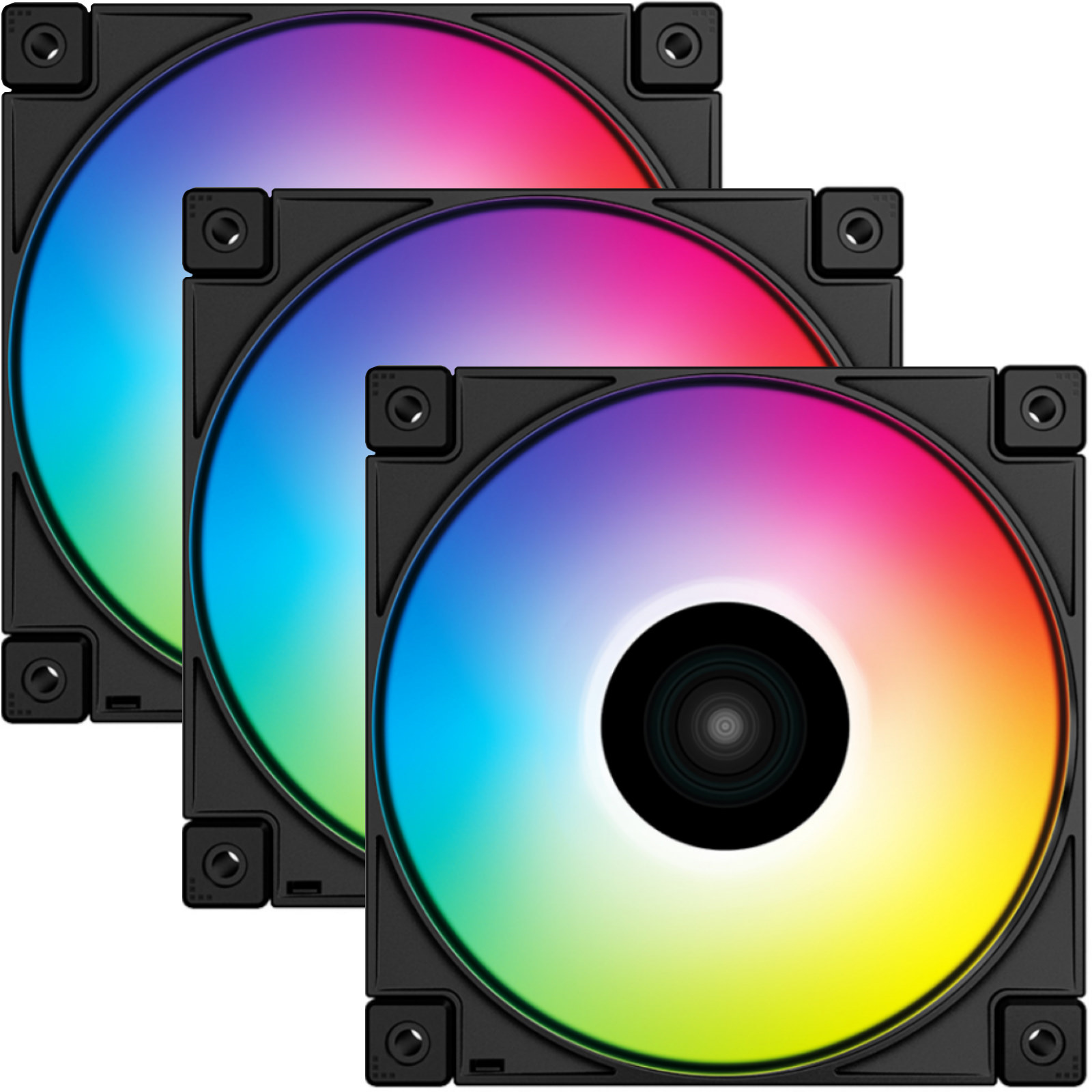 Buy the DEEPCOOL FC120 Black 3 Pack 120mm A-RGB PWM Case Cooling Fan ...