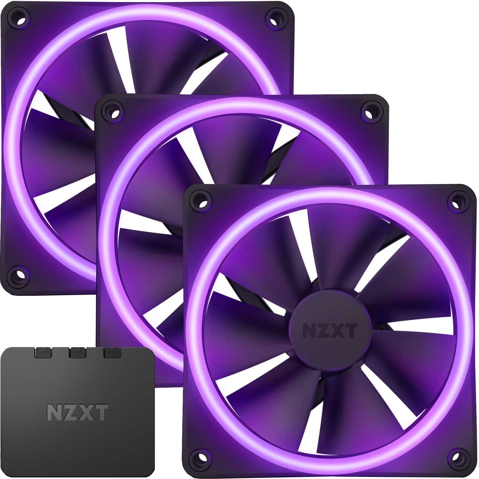 Buy the NZXT F120 RGB DUO Black 120mm Dual Sided RGB Fan, 3 Pack With ...