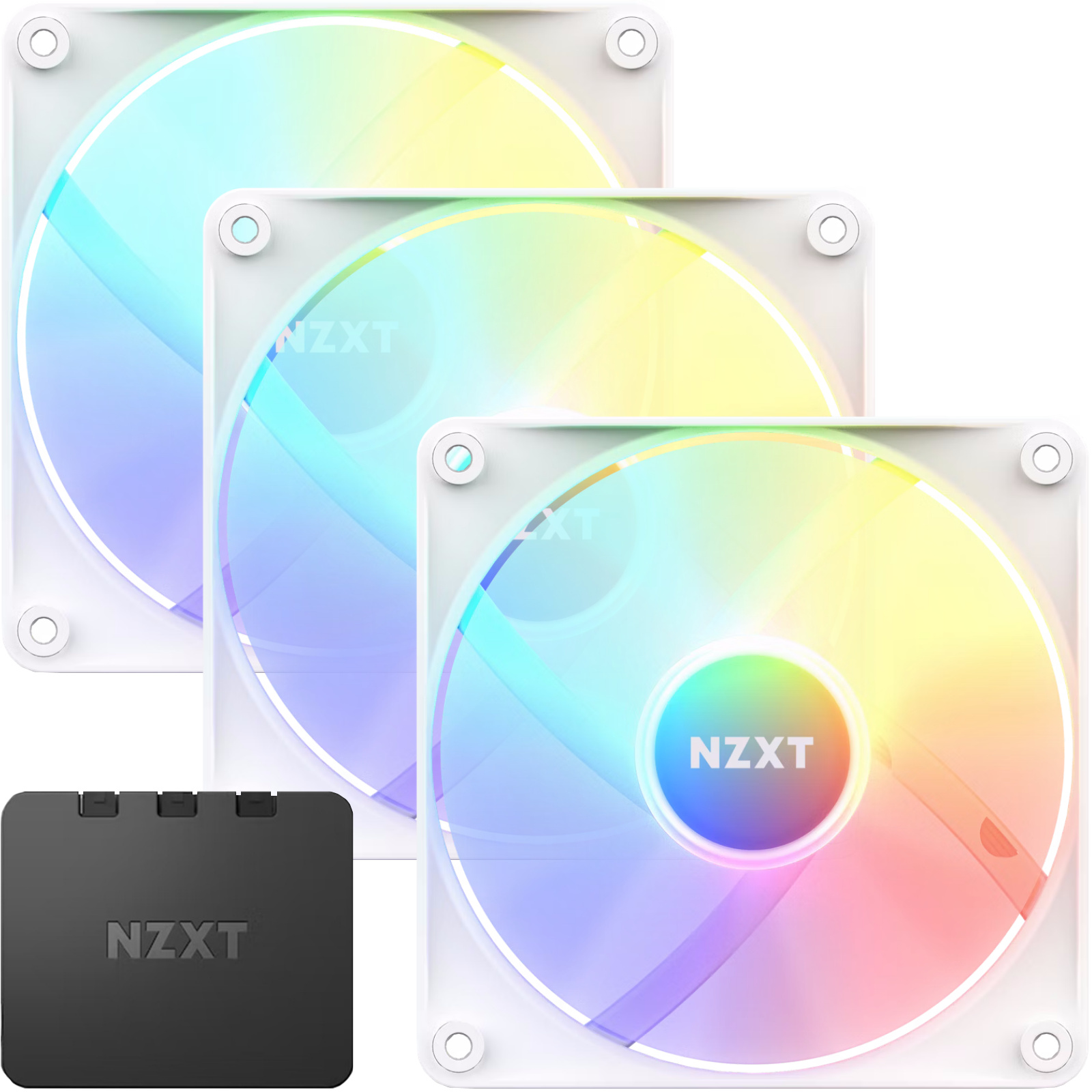 Buy the NZXT F120 Core RGB White 120mm RGB FAN, 3 pack with RGB ...