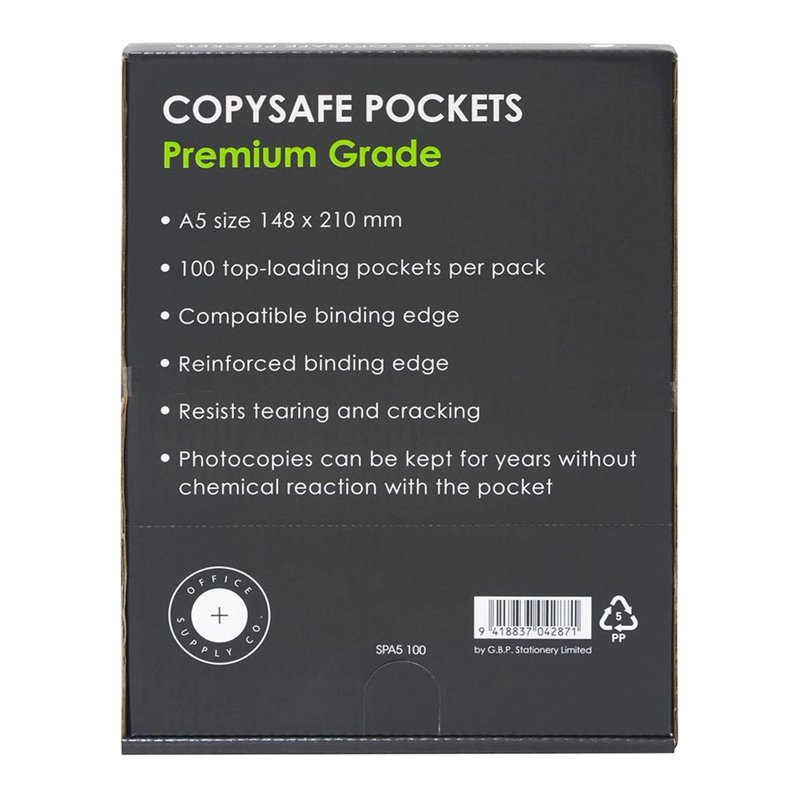Buy the OSC Copysafe Pockets - Premium - A5 - Pack 100 ( SPA5100 ...