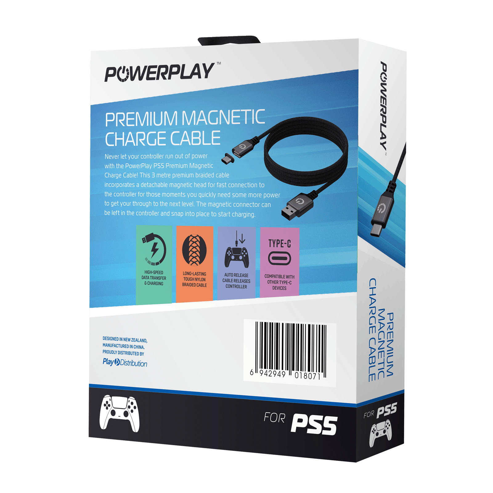 Buy the PowerPlay PS5 Premium Magnetic Charge Cable - Black ( PPS5PPMCB ...