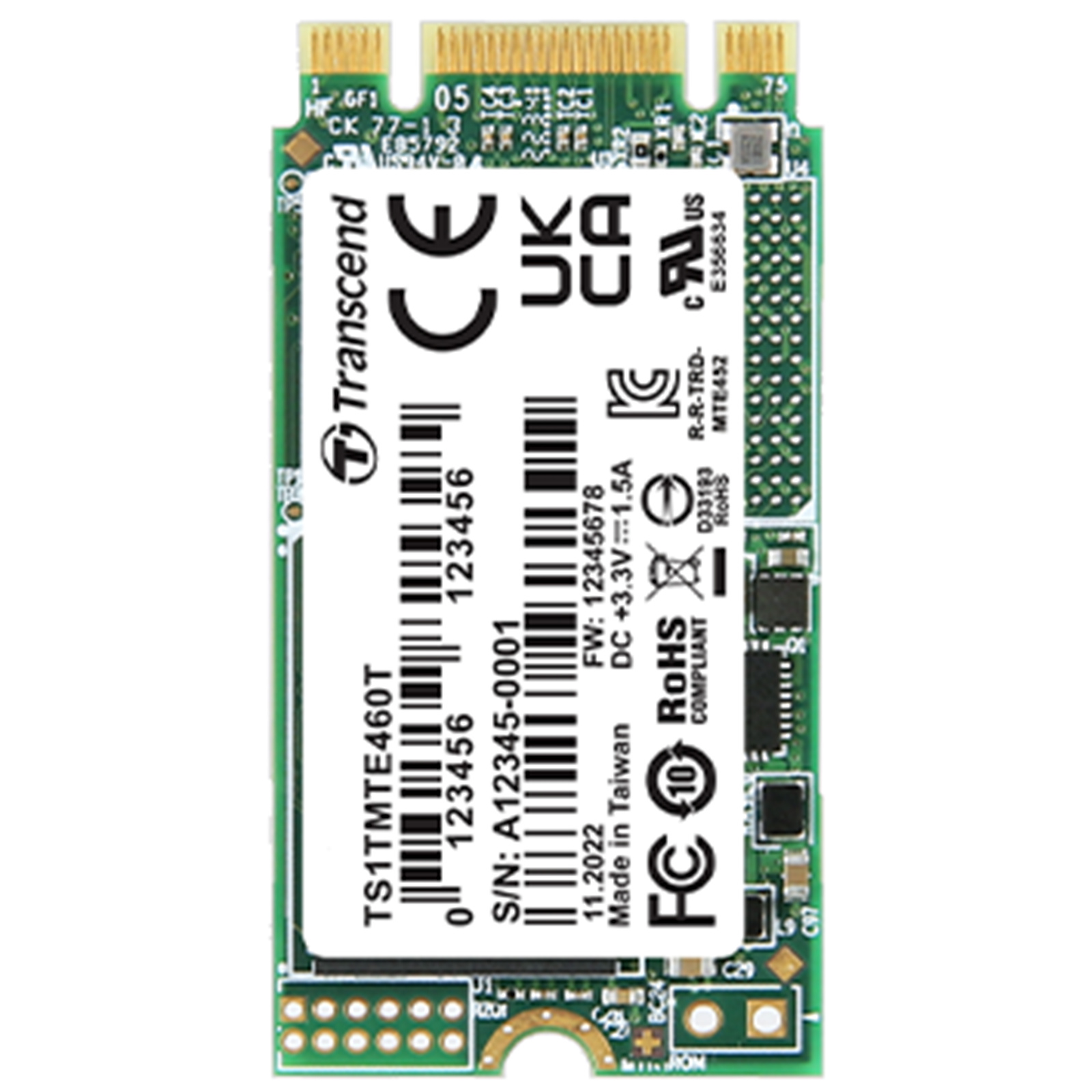 Buy the Transcend Embedded 128GB M.2 NVMe Internal SSD 2242 PCIe Gen3x2 ...