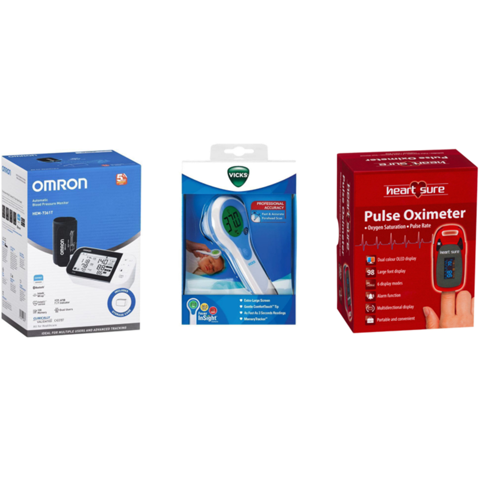 Buy the Omron Health Test Kit HEM7361T Bluetooth Upper Arm Blood ...