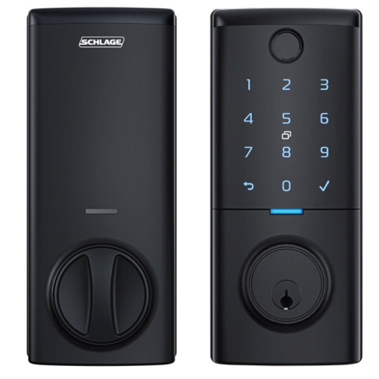 Buy the Schlage Ascent Smart Deadbolt Lock - Black Fingerprint ...