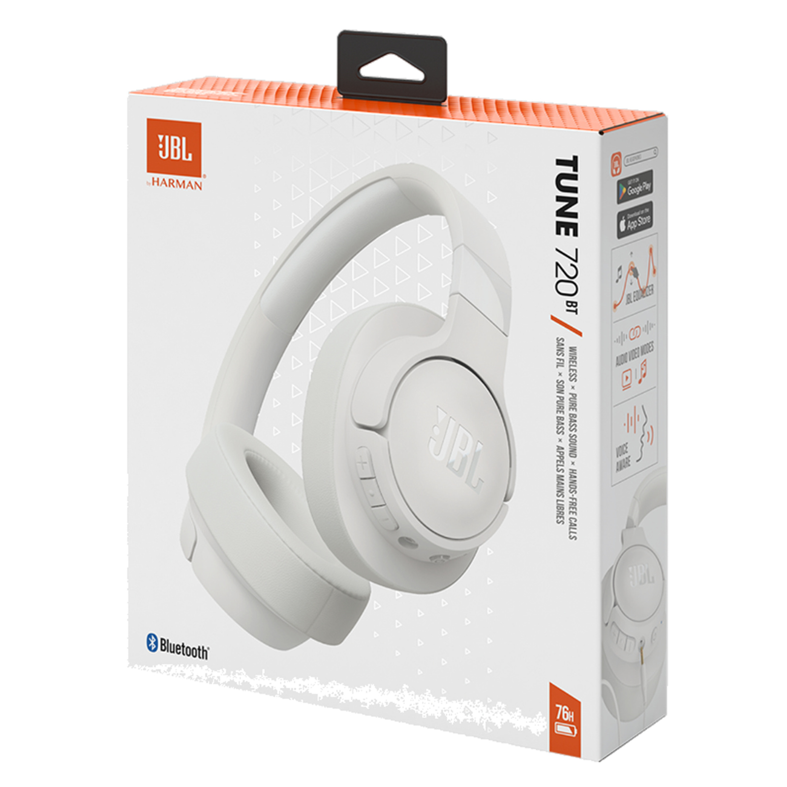Buy the JBL Tune 720BT Wireless Over-Ear Headphones - White Up to a ...