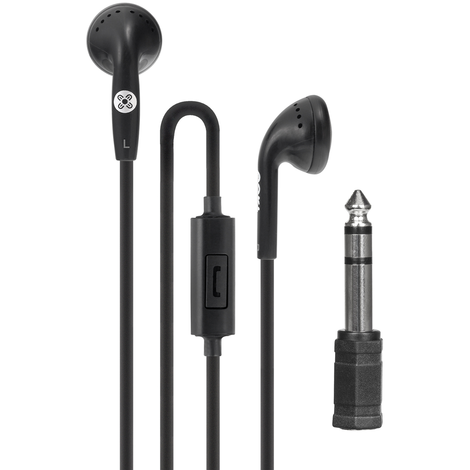 Buy the Moki Mic d Wired Earbuds - Black with Microphone - 3.5mm - 6 ...