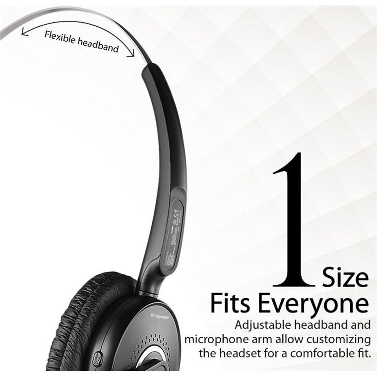 Buy the Promate ENGAGE.BLK Over ear Mono Monaural Headset - Black ...