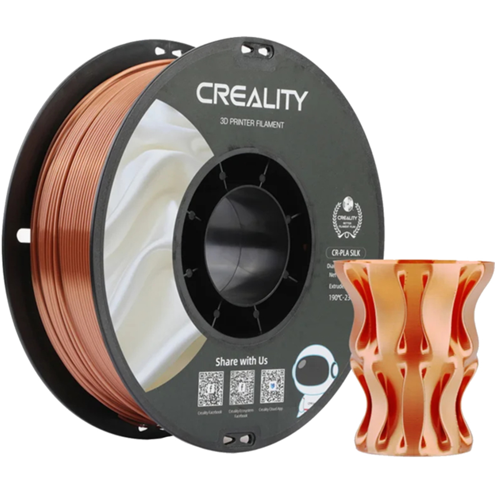 Buy the Creality CR-SILK Filament - Red Copper 1kg Roll - 1.75mm ...