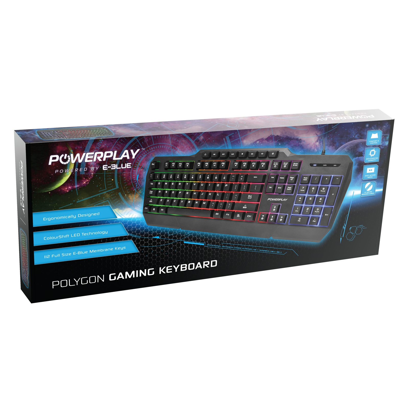 Buy the PowerPlay E-Blue Polygon Gaming Keyboard ( EBPKB ) online ...
