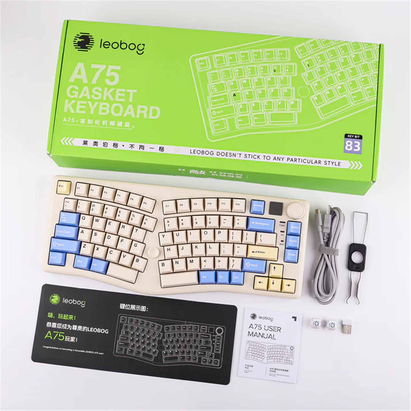 Buy the LEOBOG A75 75% Alice Layout Tri-mode Mechanical Keyboard with ...