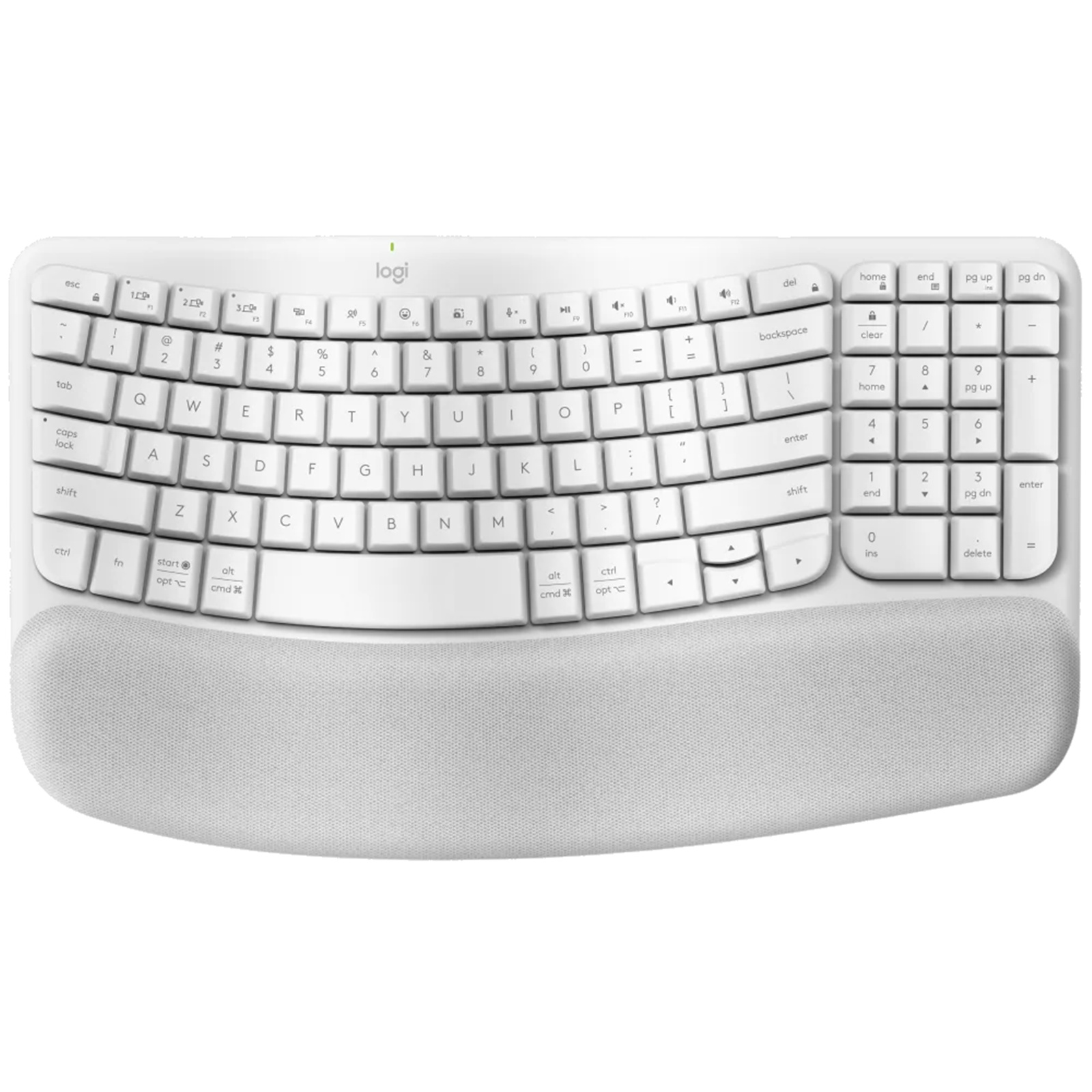 Buy the Logitech Wave Keys Wireless Ergonomic Keyboard - Off White ...