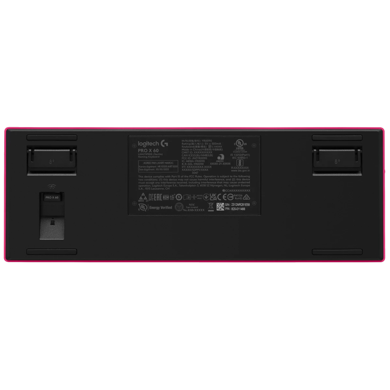 Buy the Logitech G Pro X 60 LIGHTSPEED Gaming Keyboard - Magenta ( 920 ...