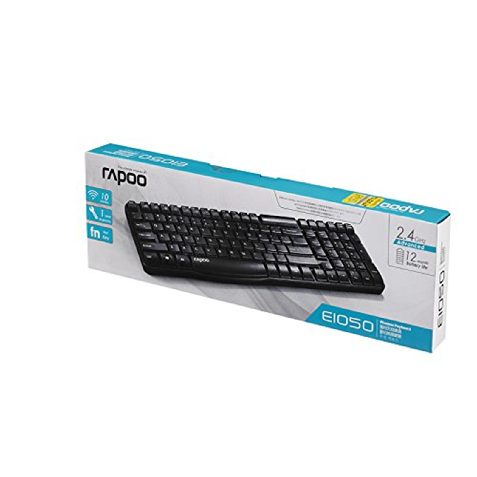 Buy the Rapoo E1050 Anti-Splash MULTIMEDIA HOTKEY Keyboard - Black 2.4G ...