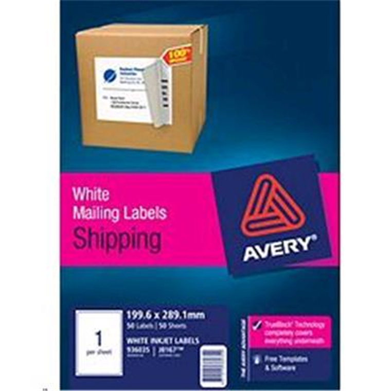 Buy the Avery Label J8167-50 Inkjet 1up 50 Sheets ( 936085 ) online ...
