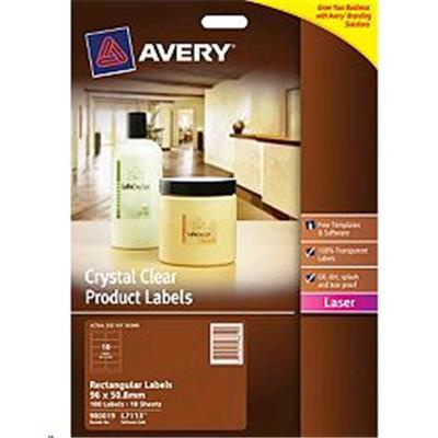 Buy the AVERY RECTANGULAR LABELS 10 SHEETS 10 UP CRYSTAL CLEAR L7113 ...