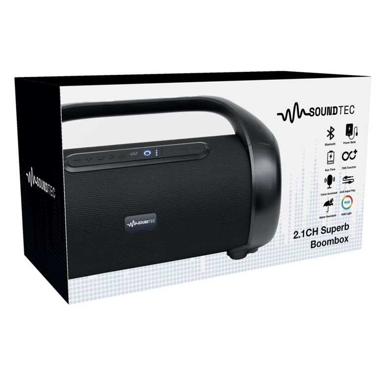 Buy the Laser SoundTec 2.1 CH Superb Boombox Portable Bluetooth 5.0 ...