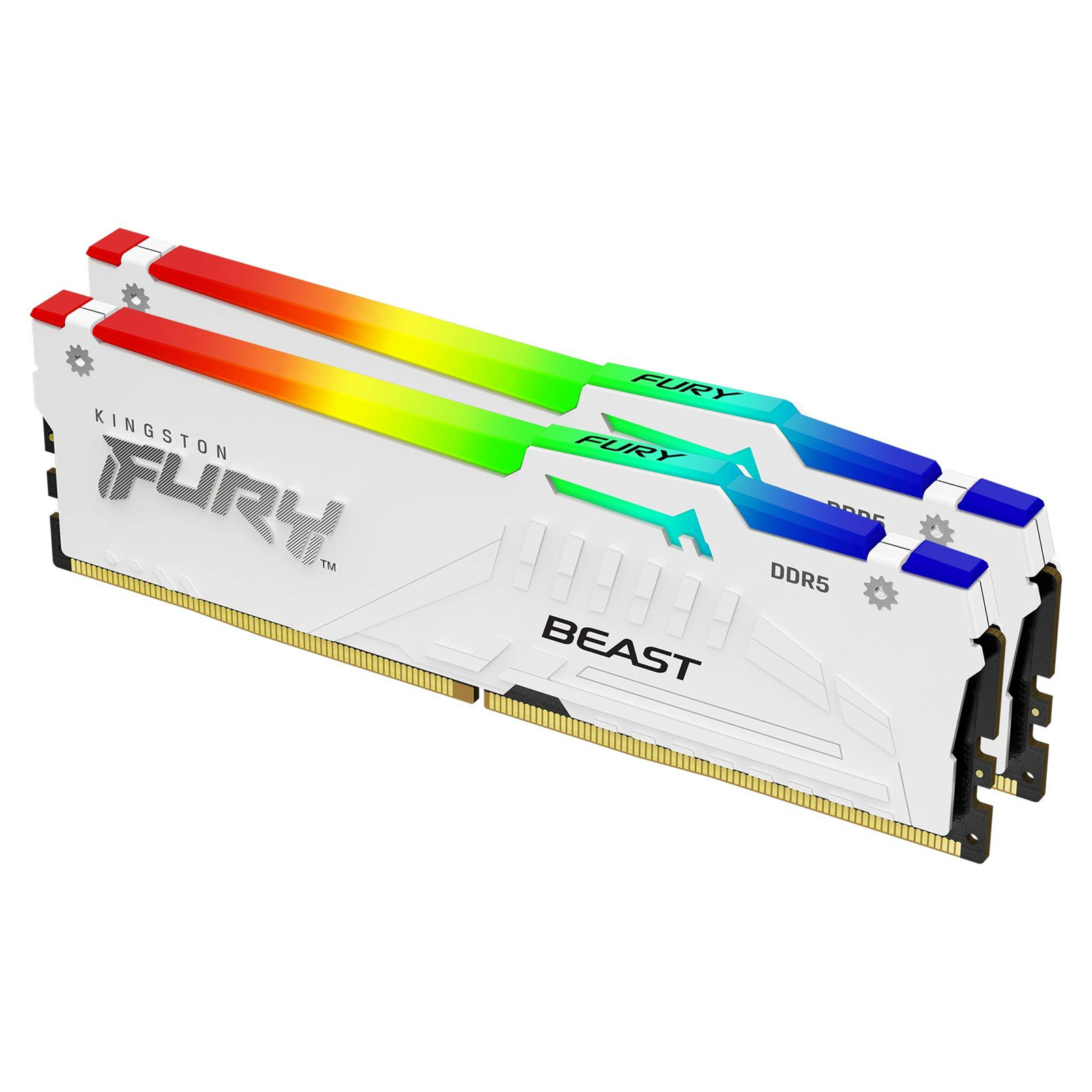 Buy the Kingston Fury Beast 32GB DDR5 RGB Desktop RAM Kit - White 2x ...