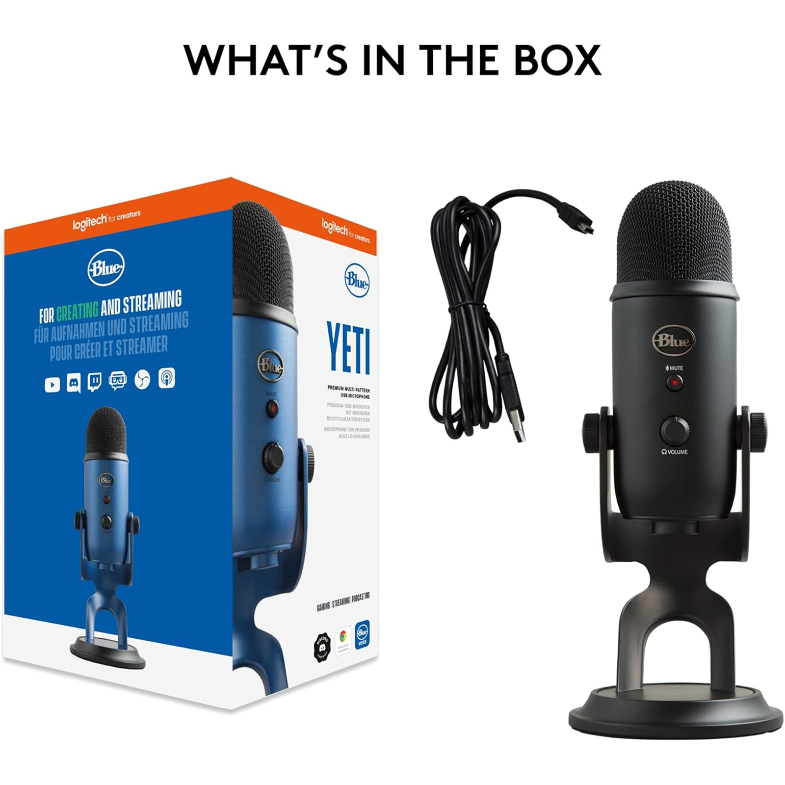 Buy the BLUE Yeti 3-Capsule USB Microphone - Blackout ( 988-000448 ...