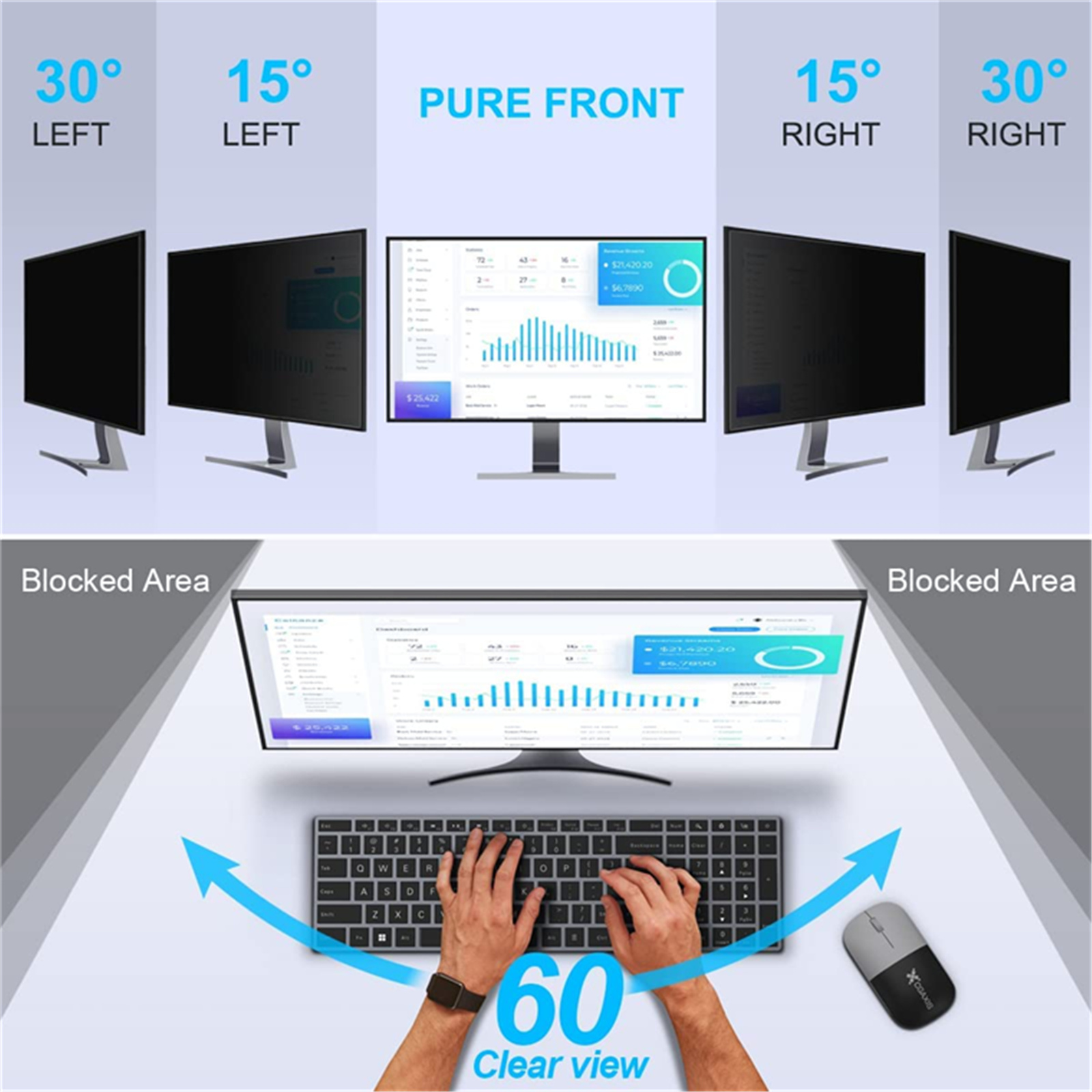 Buy the Axidi 22 Inch Computer Privacy Screen Filter for 16:10 ...