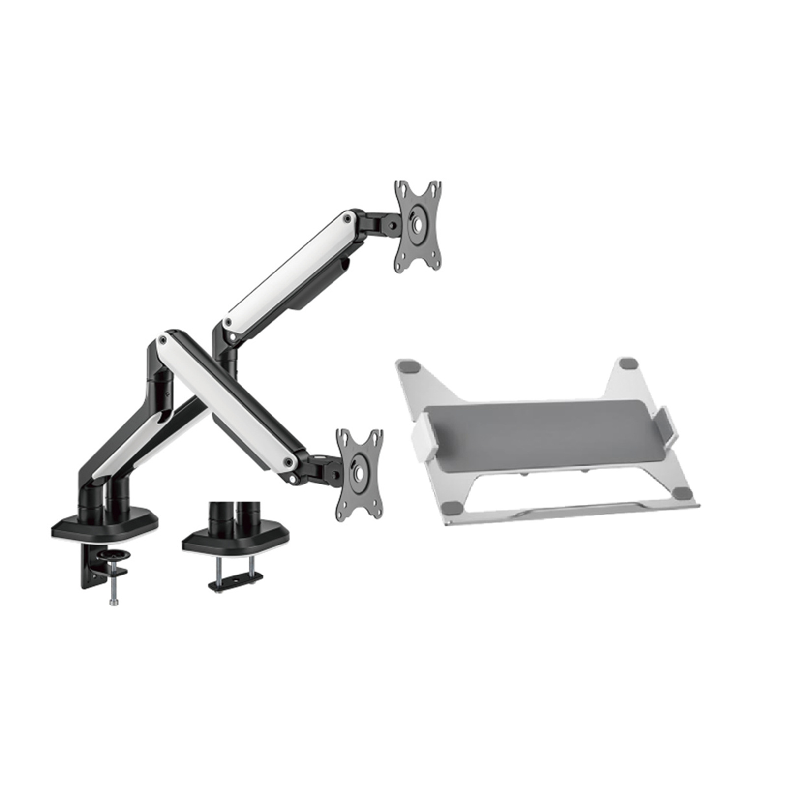 Buy the KONIC 17"-32" Single Monitor Stand With Laptop Tray Arm Riser ...