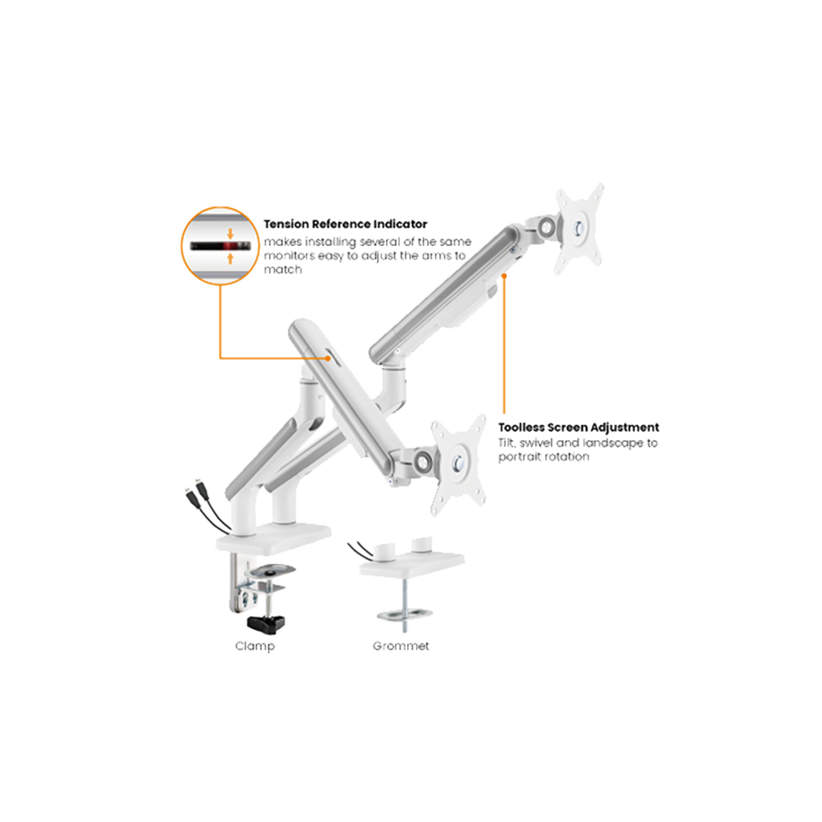 Buy the KONIC 17"-32" Single Monitor Stand With Laptop Tray Arm Riser ...