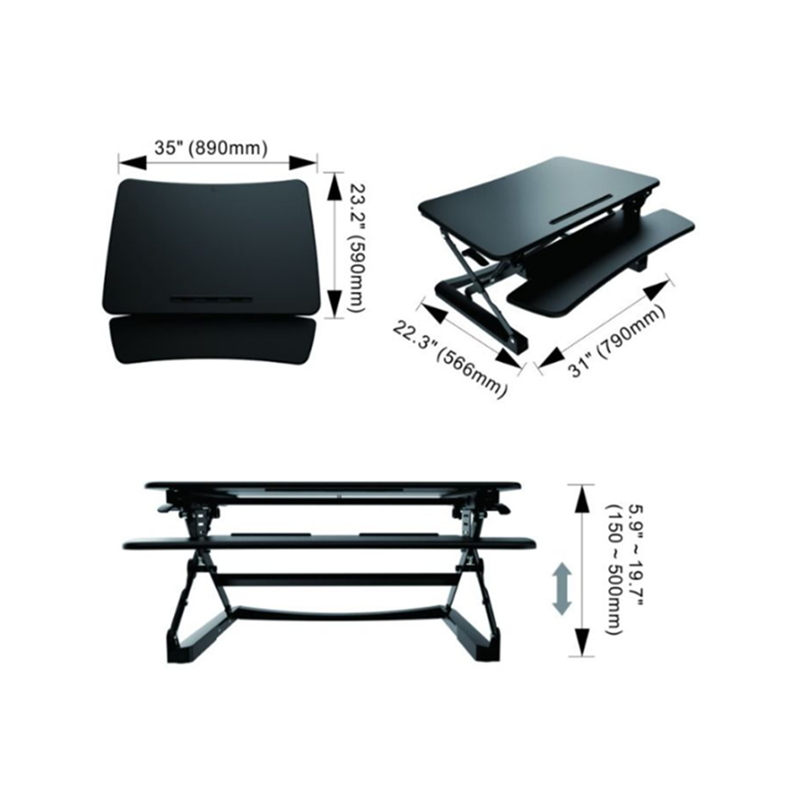 Buy the Loctek Premium Ergonomic Deskalator Workstation, Work Surface ...