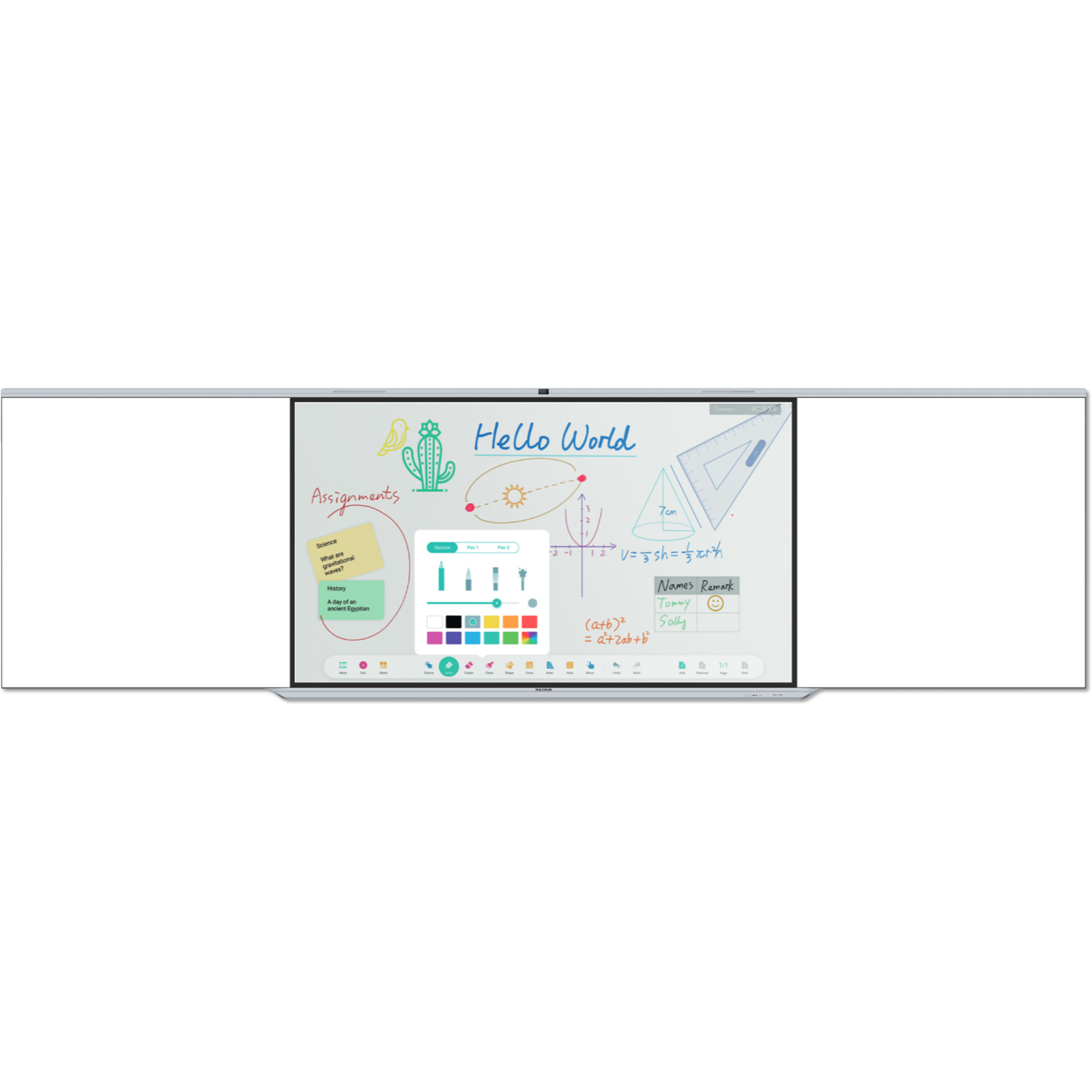 Buy the Maxhub E8611 with 2 x Slide Whiteboards 86" 4K Smart ...